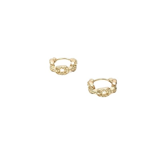 Jewelry | Huggie Hoops Tai Gold Tone With Crystal Accents | Poshmark